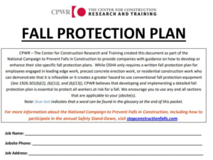 Written Fall Prevention Plans - Stop Construction Falls